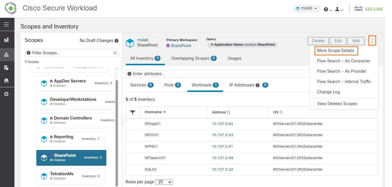Cisco Secure Workload (Tetration) Platform 3.5 v1 - Demo Zone